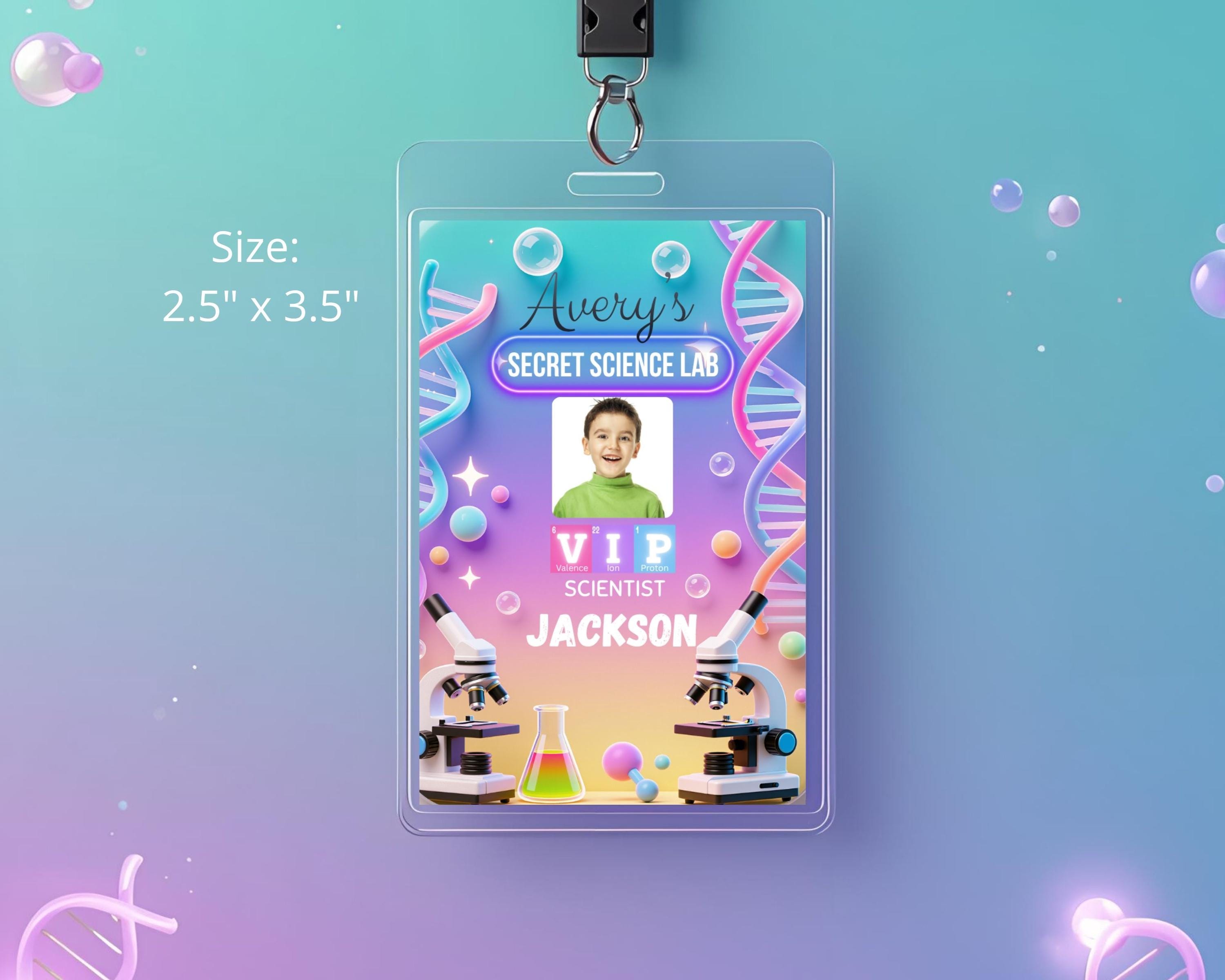 Scientist ID Badge, Mad Scientist Party, Science Birthday, VIP Pass ...