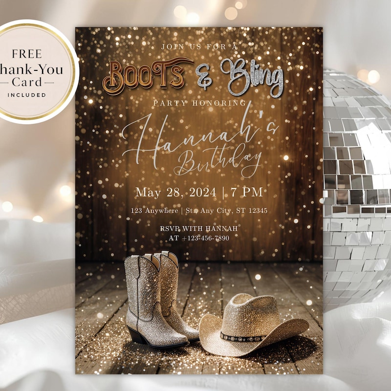 Western Bling Invitation - Etsy
