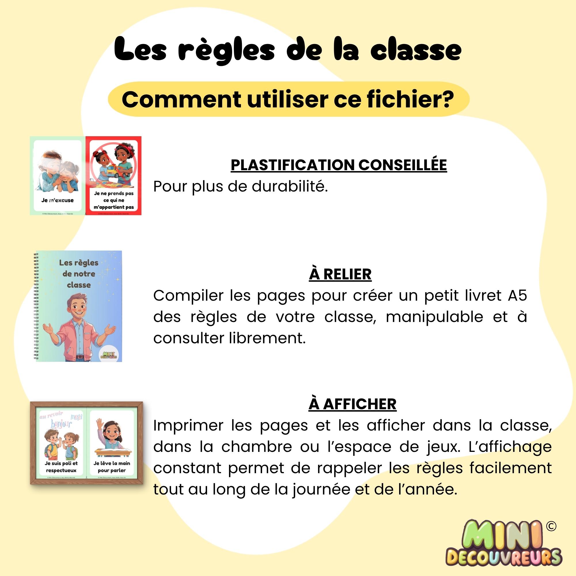 Affiches règles de vie de classe maternelle – 26 règles en PDF à ...