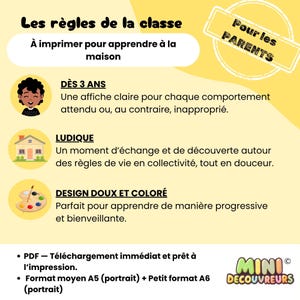 Affiches règles de vie de classe maternelle – 26 règles en PDF à ...