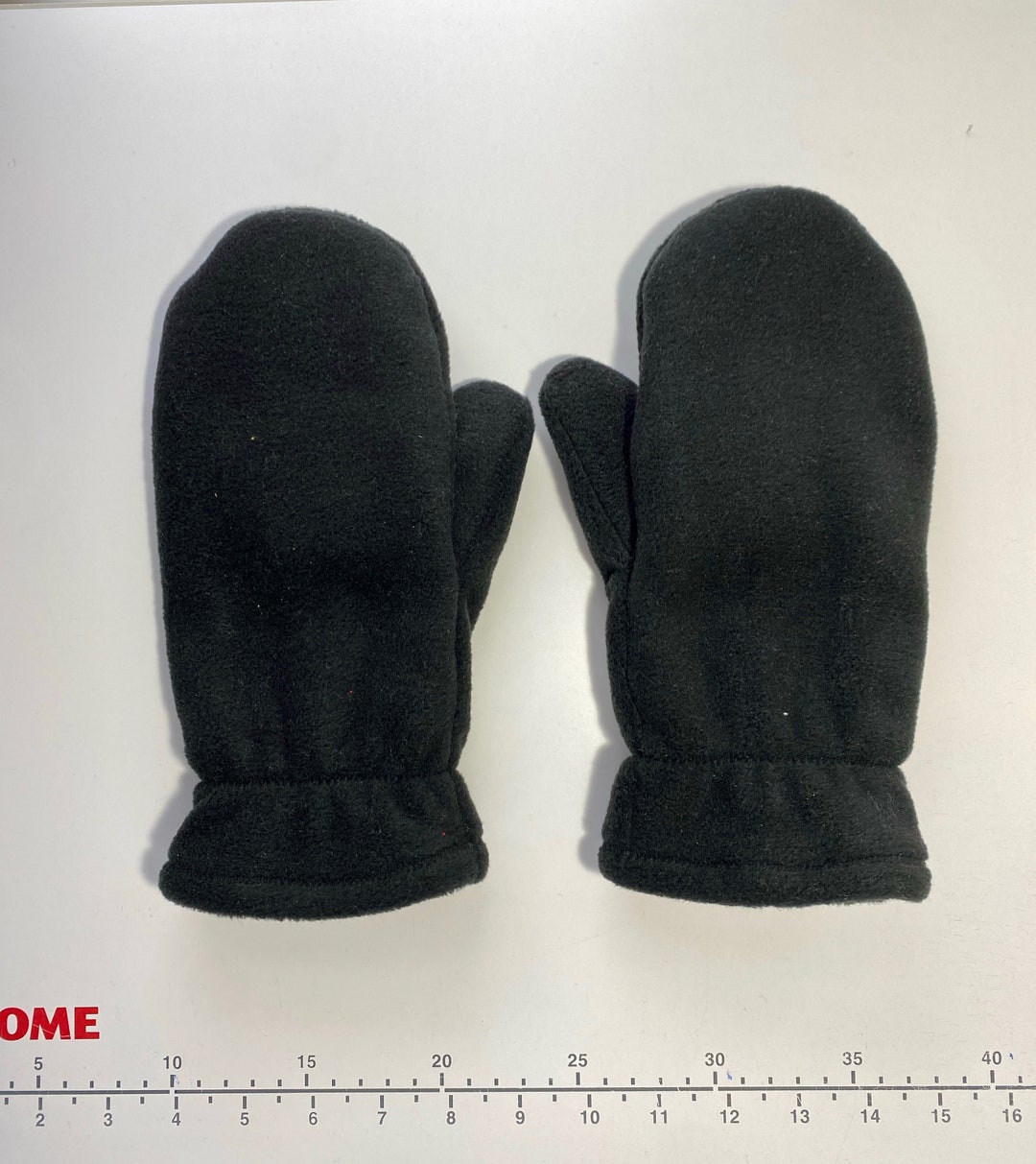Double Layer Fleece Mittens in Black - Etsy