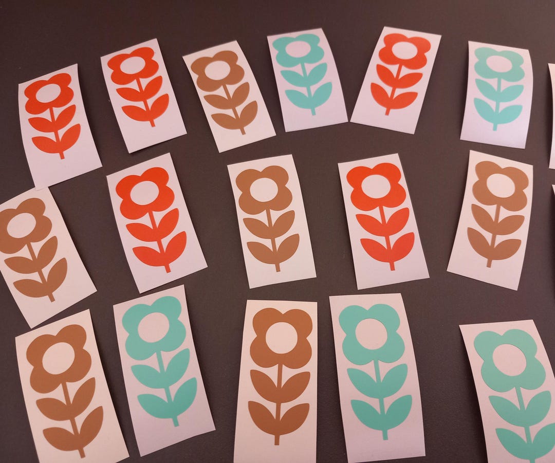 20 X Flowers Decals .home Decor .furniture Decals .scandinavian Flower ...
