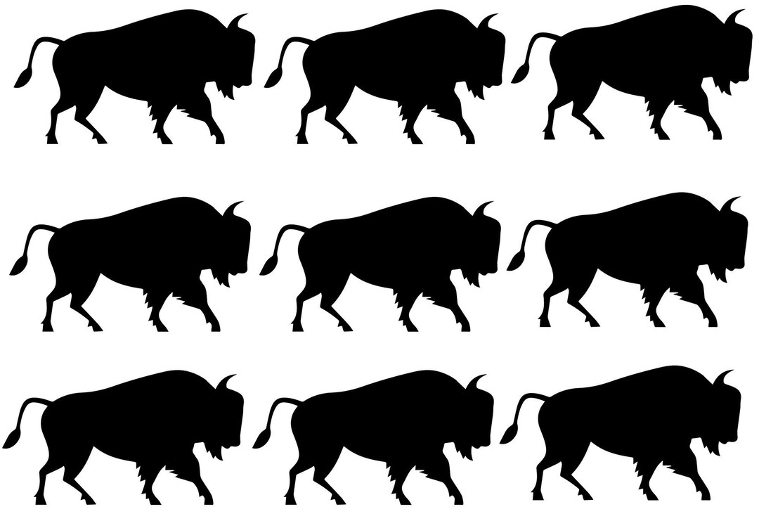 20 X Bison Decals /stickers. Home Decor .animal Decals . Car Appliance ...