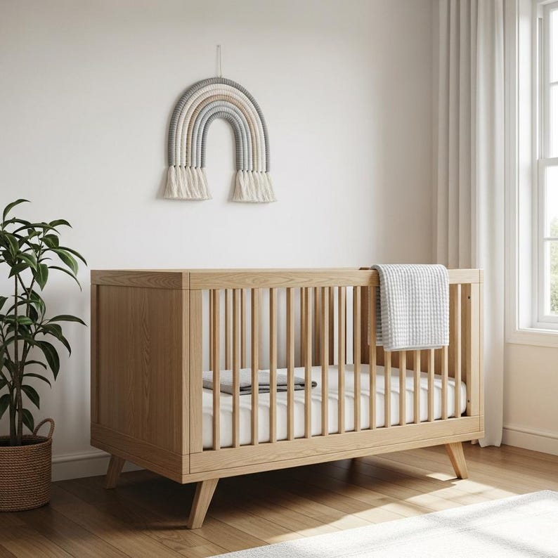 Modern Nursery Wood Crib Plan – DIY Woodworking PDF – Baby Crib Build ...