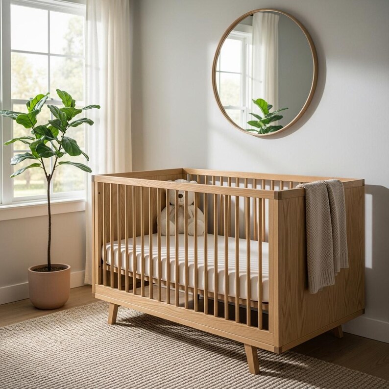 Modern Nursery Wood Crib Plan – DIY Woodworking PDF – Baby Crib Build ...