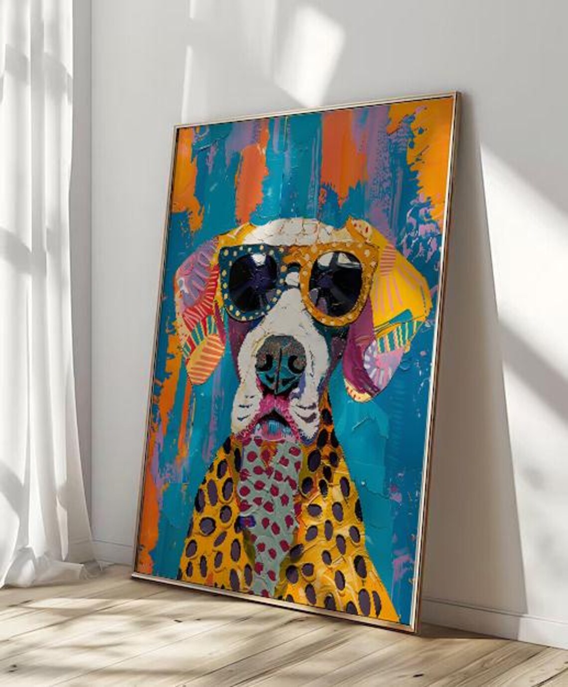 Statement Dog Wall Art – Funky Dopamine Décor – Colorful Maximalist ...