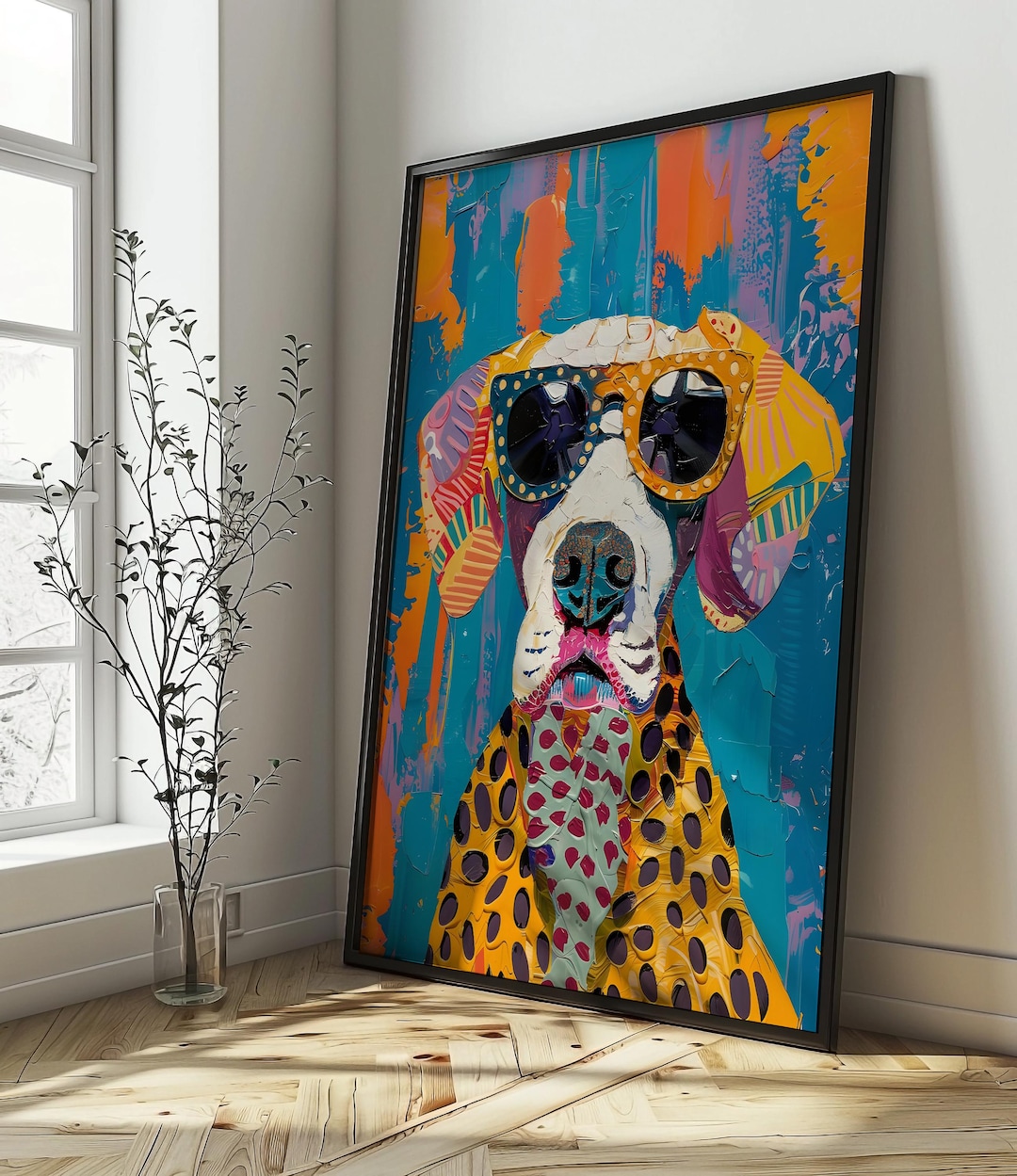 Statement Dog Wall Art – Funky Dopamine Décor – Colorful Maximalist ...