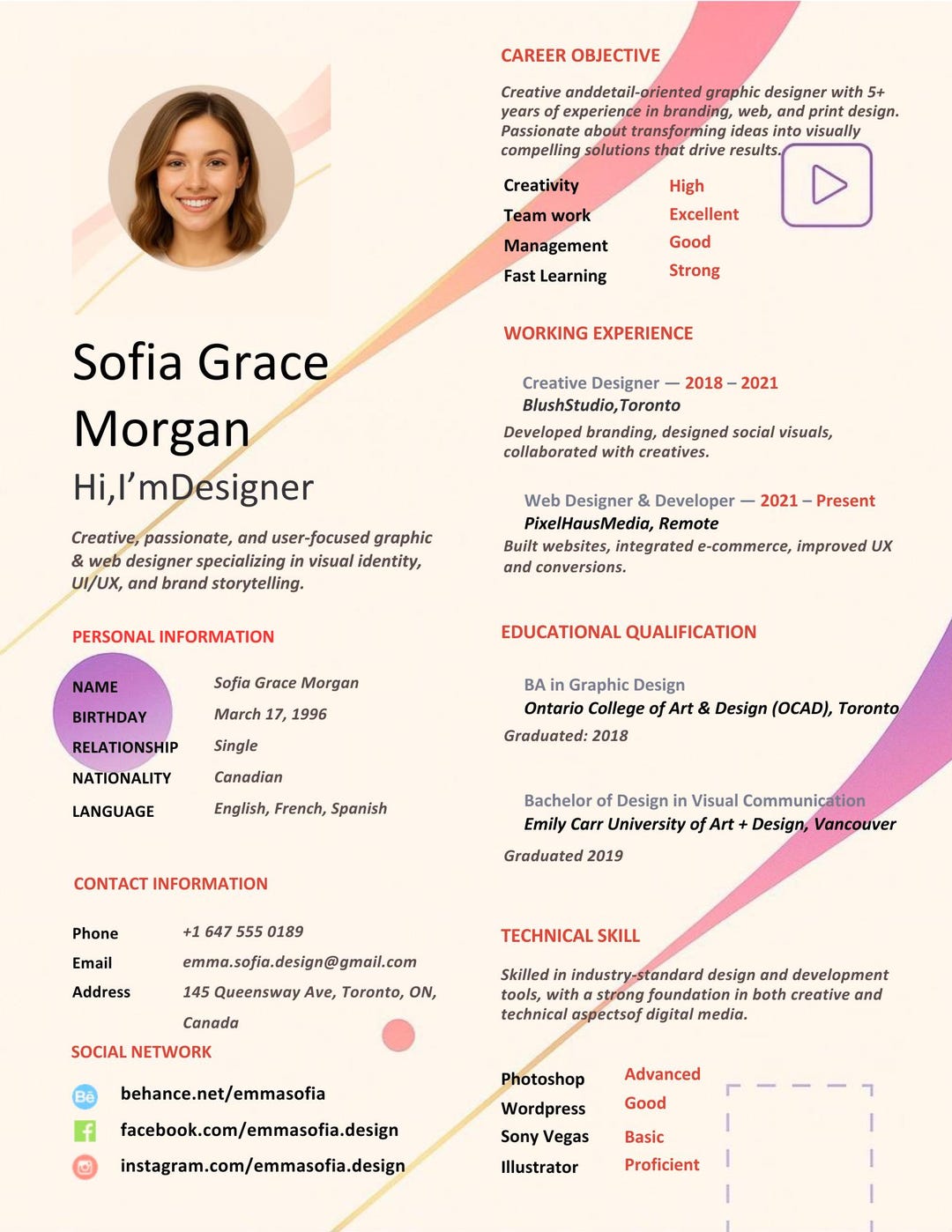 Custom Resume Design Service | Personalized CV for Designers ...