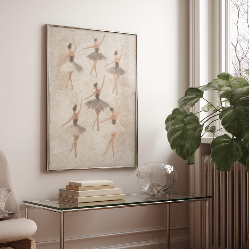 Ballerina Printable Wall Art - Minimalistic Ballet Dancer Decor ...