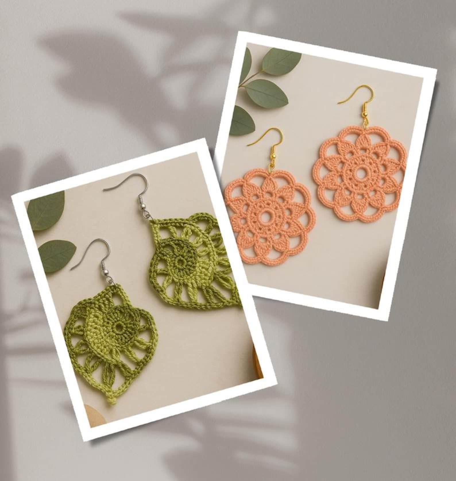 Crochet Earrings 15-in-1 Pattern Bundle PDF – Easy Digital DIY Jewelry ...