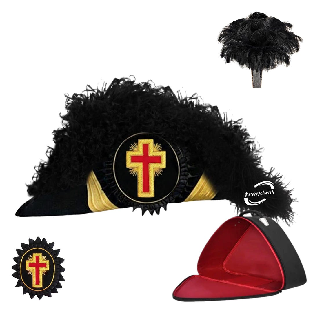 Past Commander Knights Templar Commandery Chapeau Red Cross Natural ...