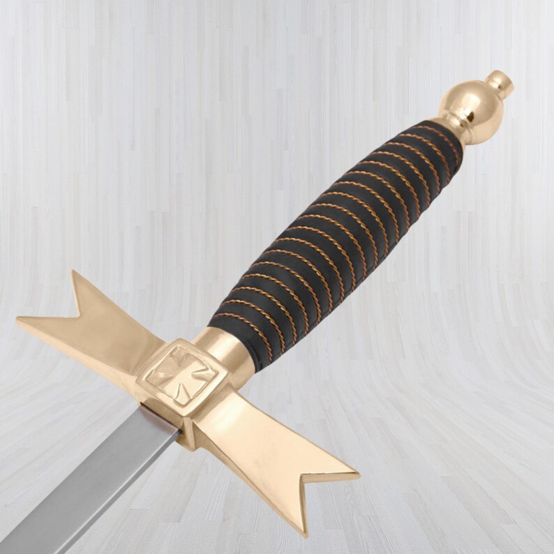 Knights Templar Commandery Sword – Black & Gold Hilt With Black ...