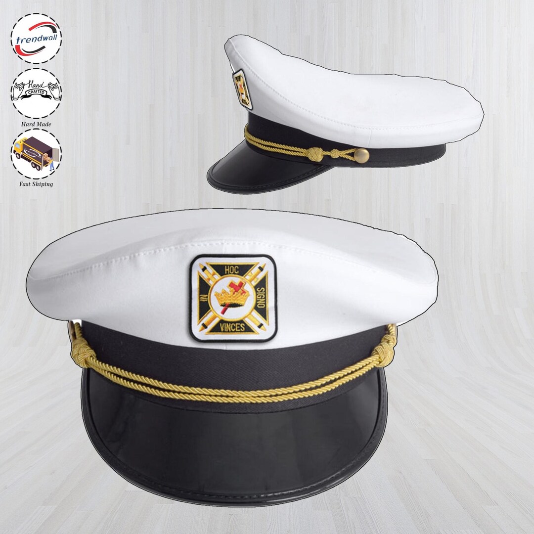 Knight Templar Commandery Fatigue Cap With Gold Metal Emblem With Cap ...