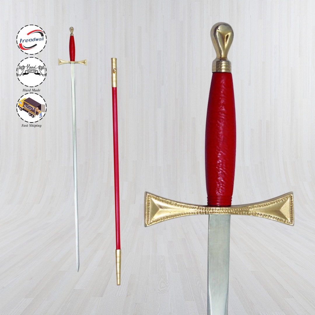 Masonic Sword - Red Gold Hilt With Red Scabbard - Best Offer Sword With ...