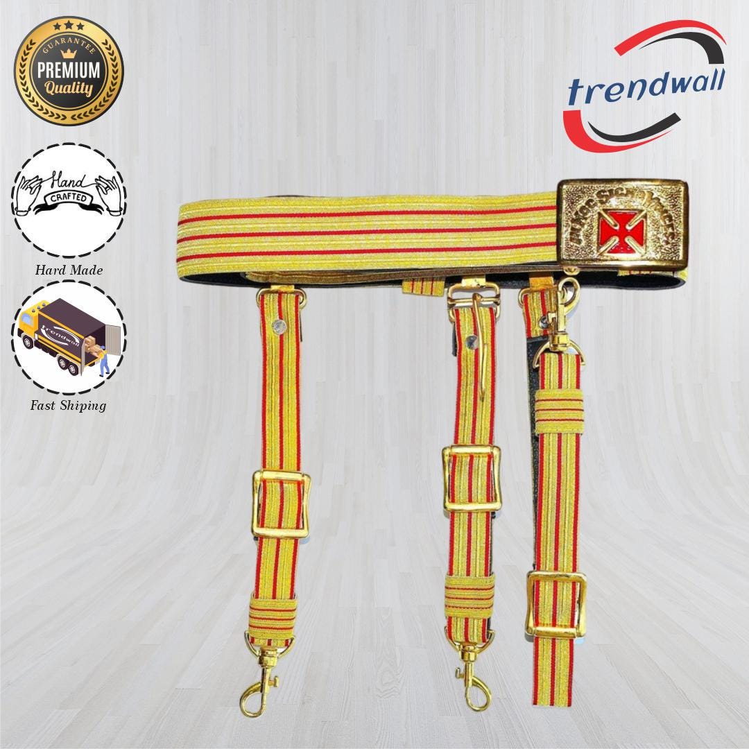 Past Grand Commander Knights Templar Commandery Sword Belt – Gold and ...