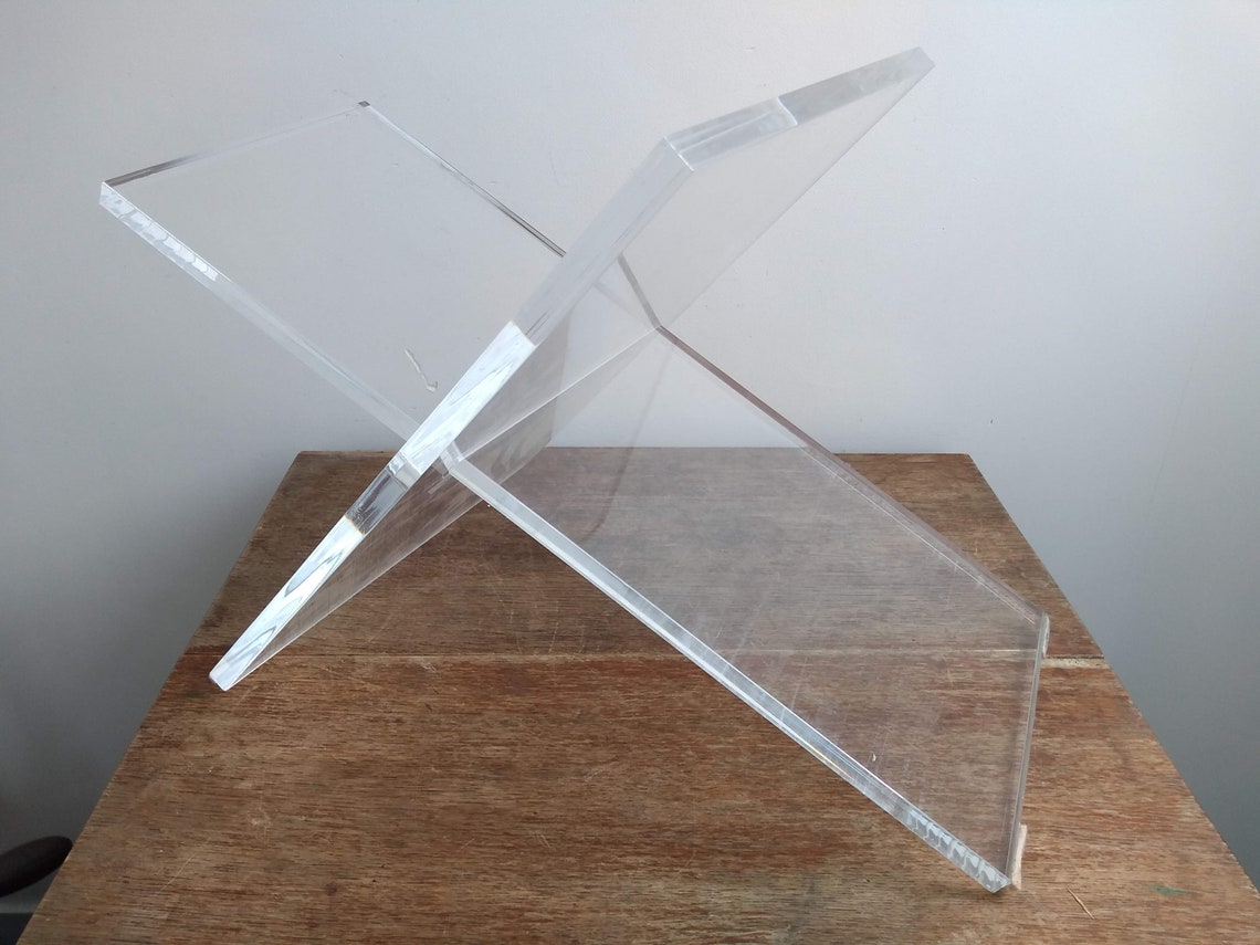 Vintage French Thick Perspex Plastic Plexiglass Book Magazine Newspaper ...
