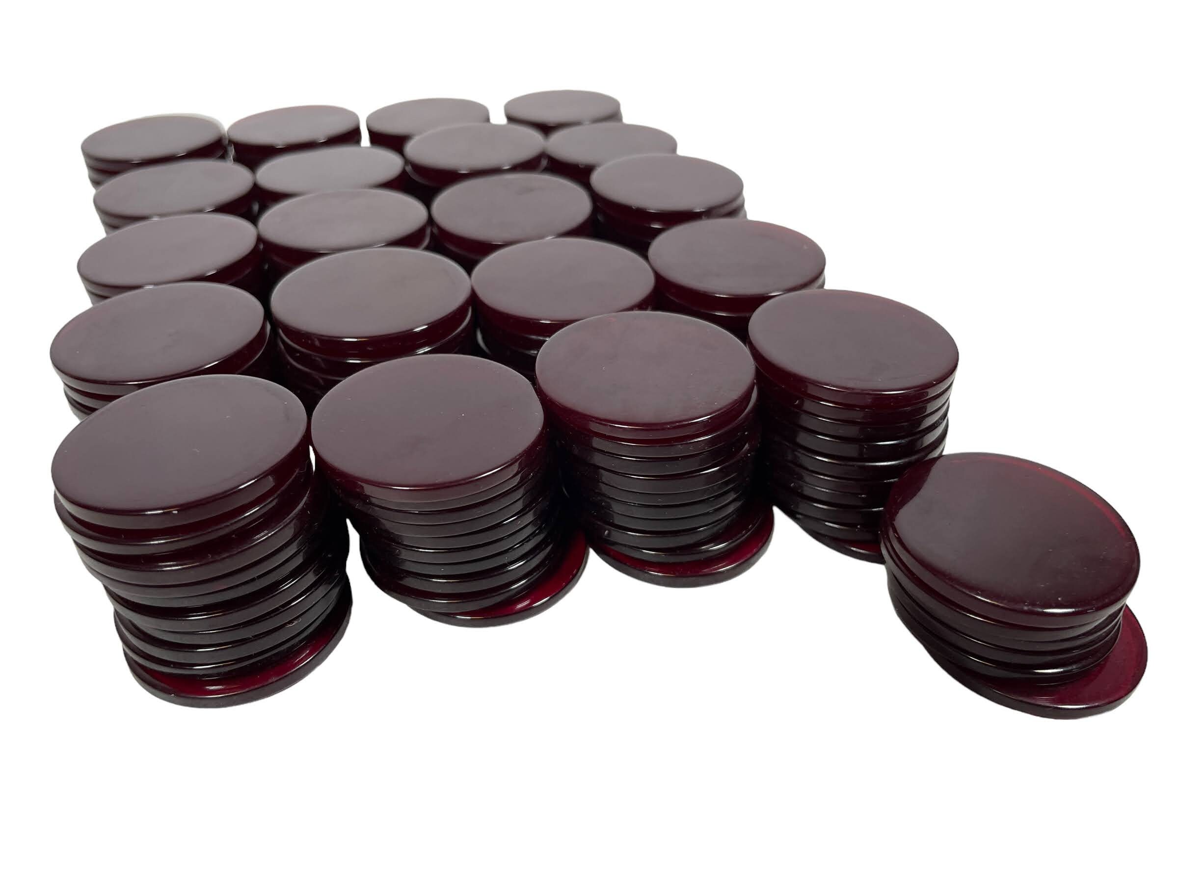 Vintage French Red Circular Markers Tokens Card Table Roulette Poker ...
