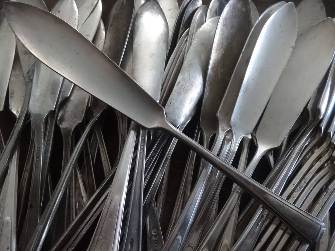 Vintage English Sheffield Silver Plate Fullwood Dinner Fish Knife ...