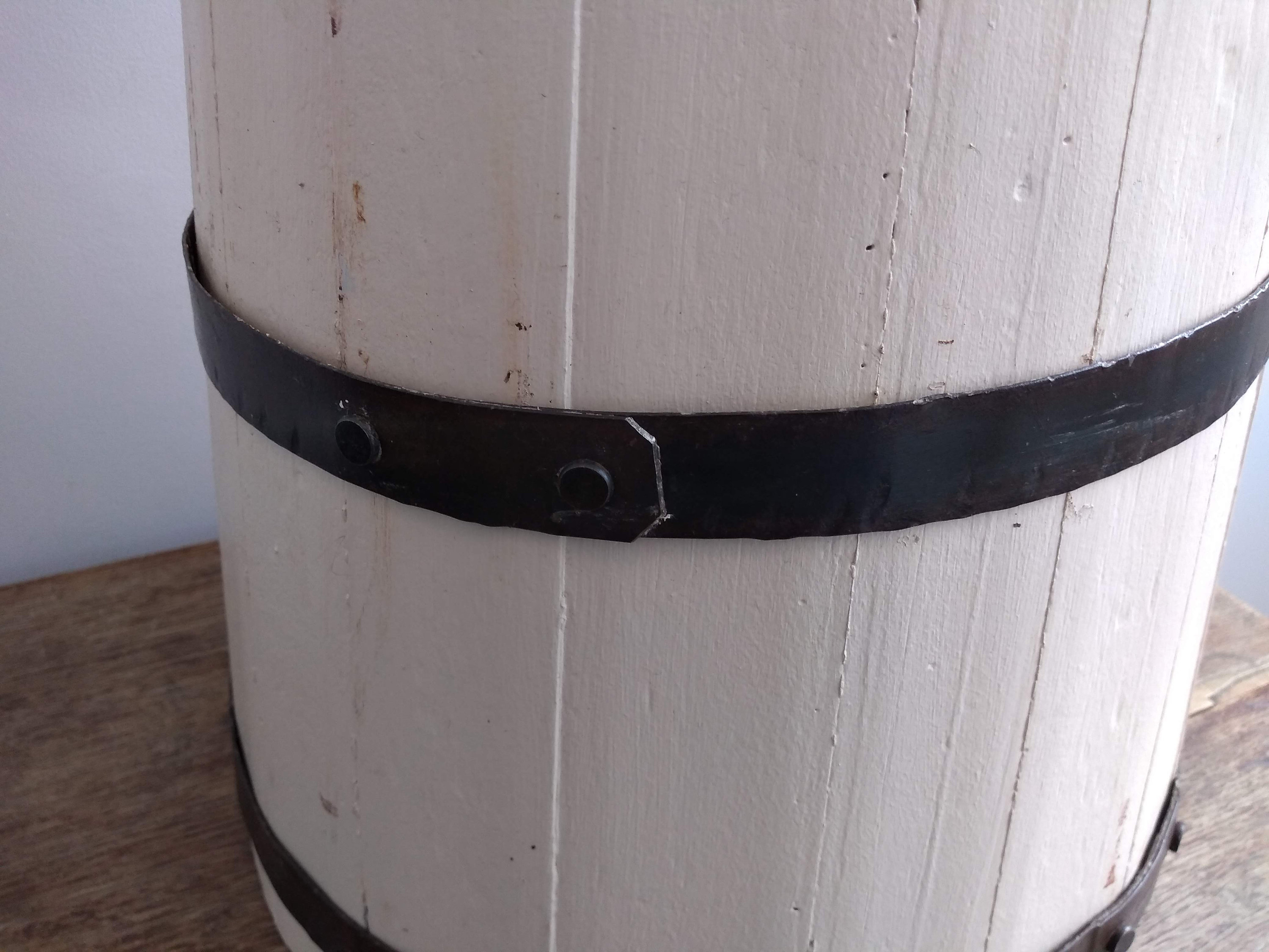 Vintage French Painted Wooden Butter Barrel Churn Heavy Farmer | Etsy