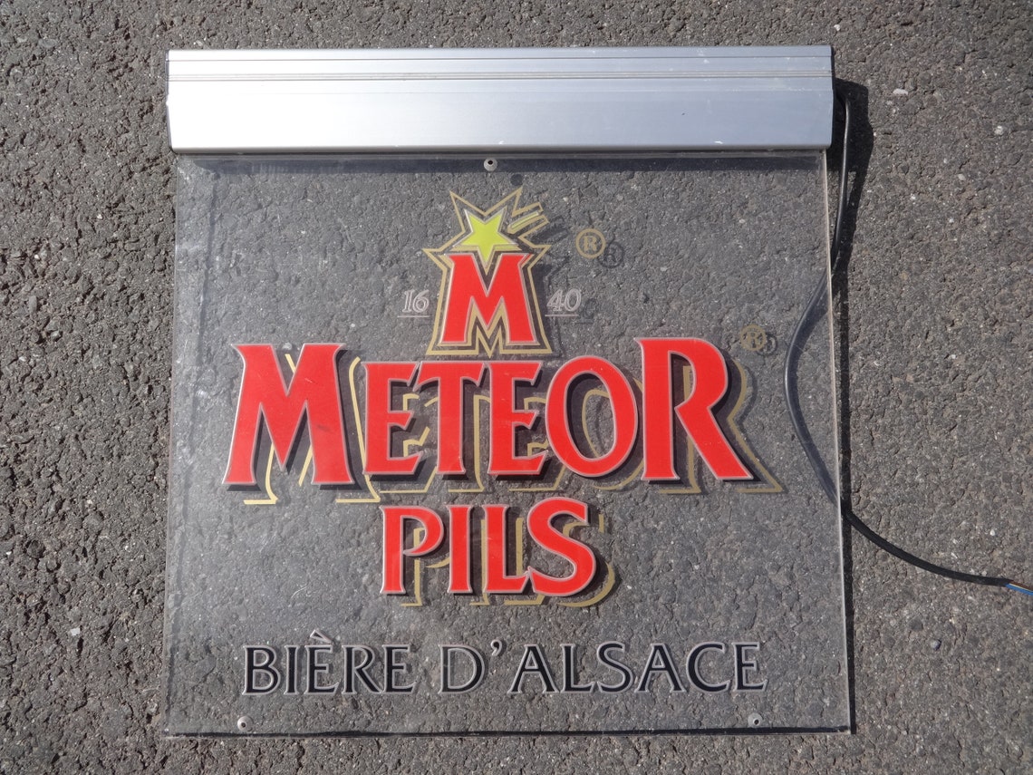 Vintage French Meteor Pils Biere Beer Lit Display Sign retro | Etsy