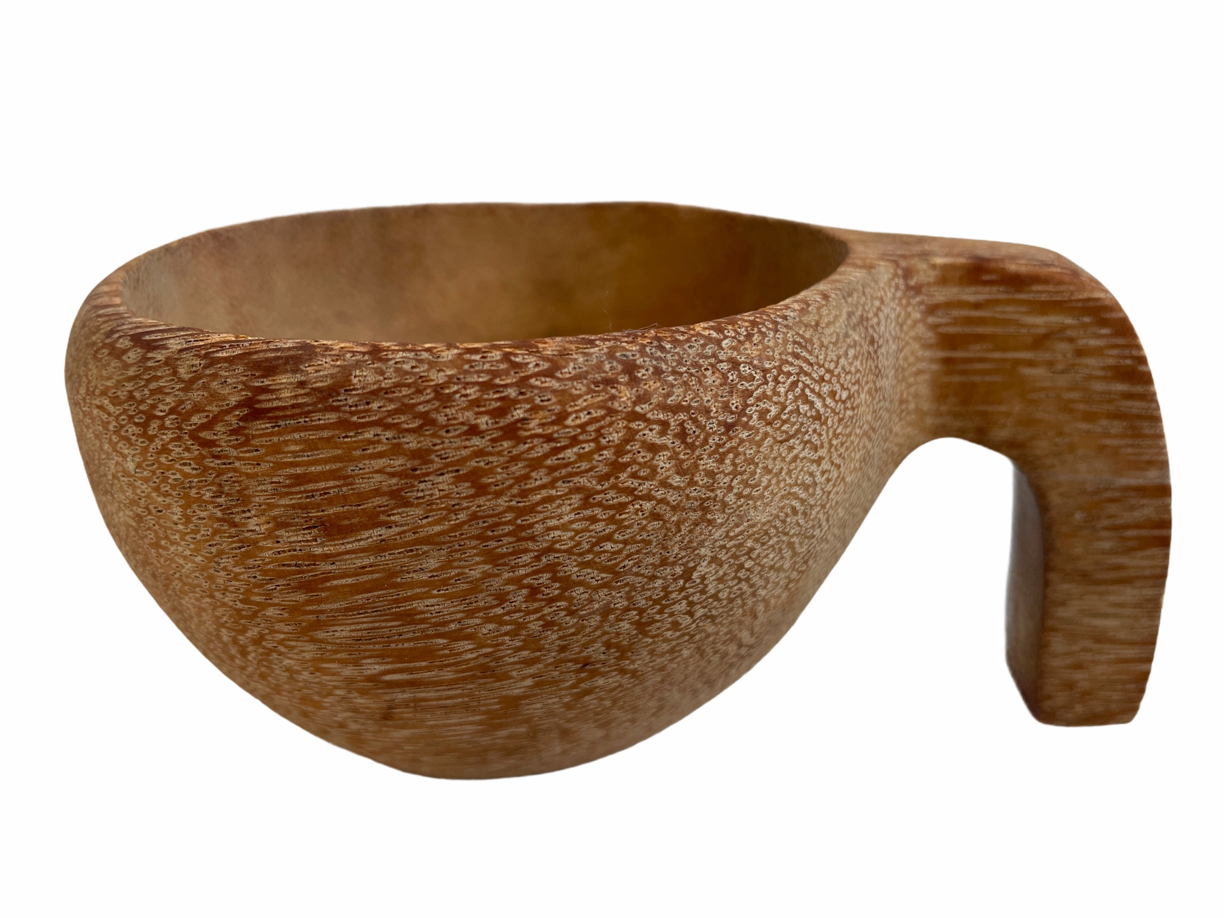 Vintage Tropical Wood Small Wood Wooden Handled Cup Mug Beaker Tankard ...