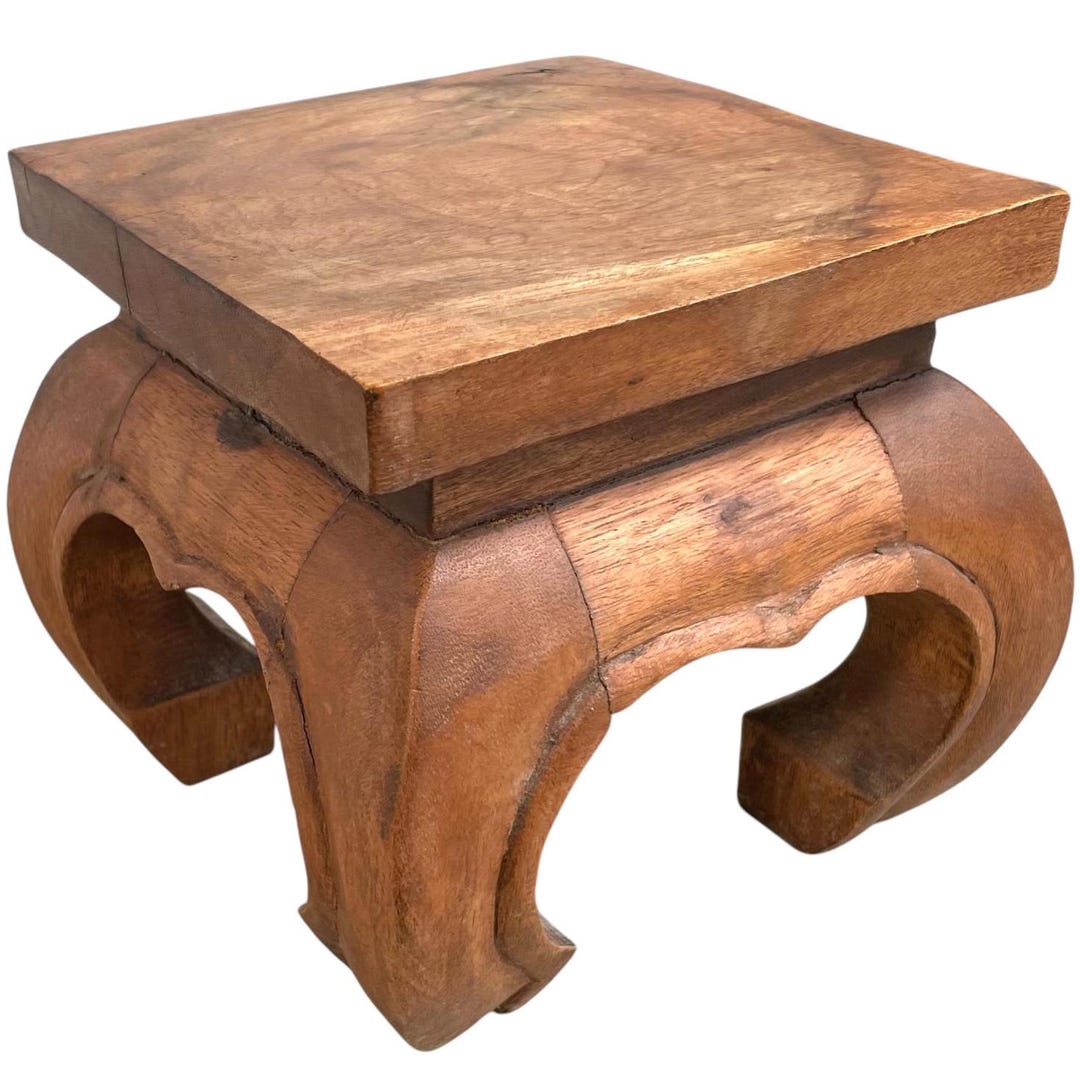 Vintage Asian Small Opium Table Heavy Stand Step Stool Plinth Wooden ...
