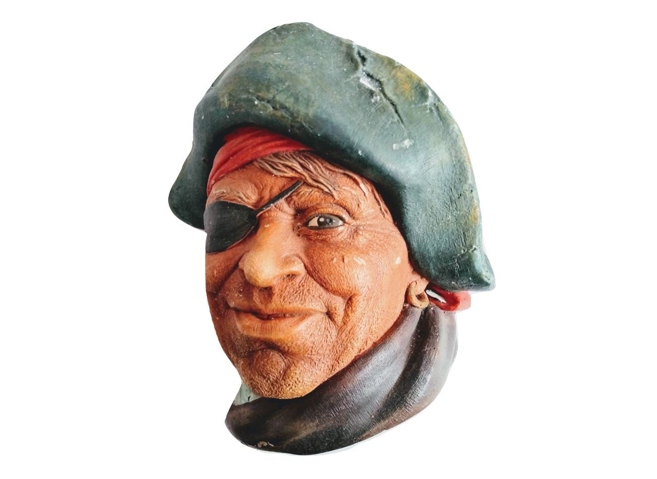 Vintage English Eye Patch Pirate Sailor Wall Hanging Plaster Bust Head ...