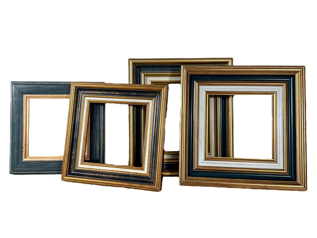 Vintage French Wood Wooden Picture Frames Mismatched Collection of Four ...