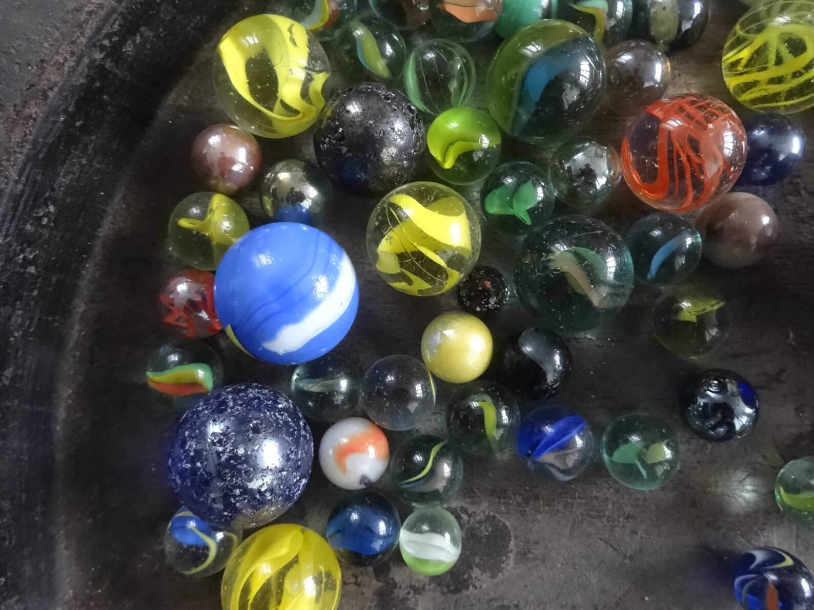 Vintage French Unsorted 1.2kg+ Glass Marbles Marble Large Mixed Job Lot ...