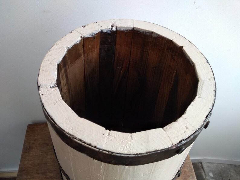 Vintage French Painted Wooden Butter Barrel Churn Heavy Farmer - Etsy