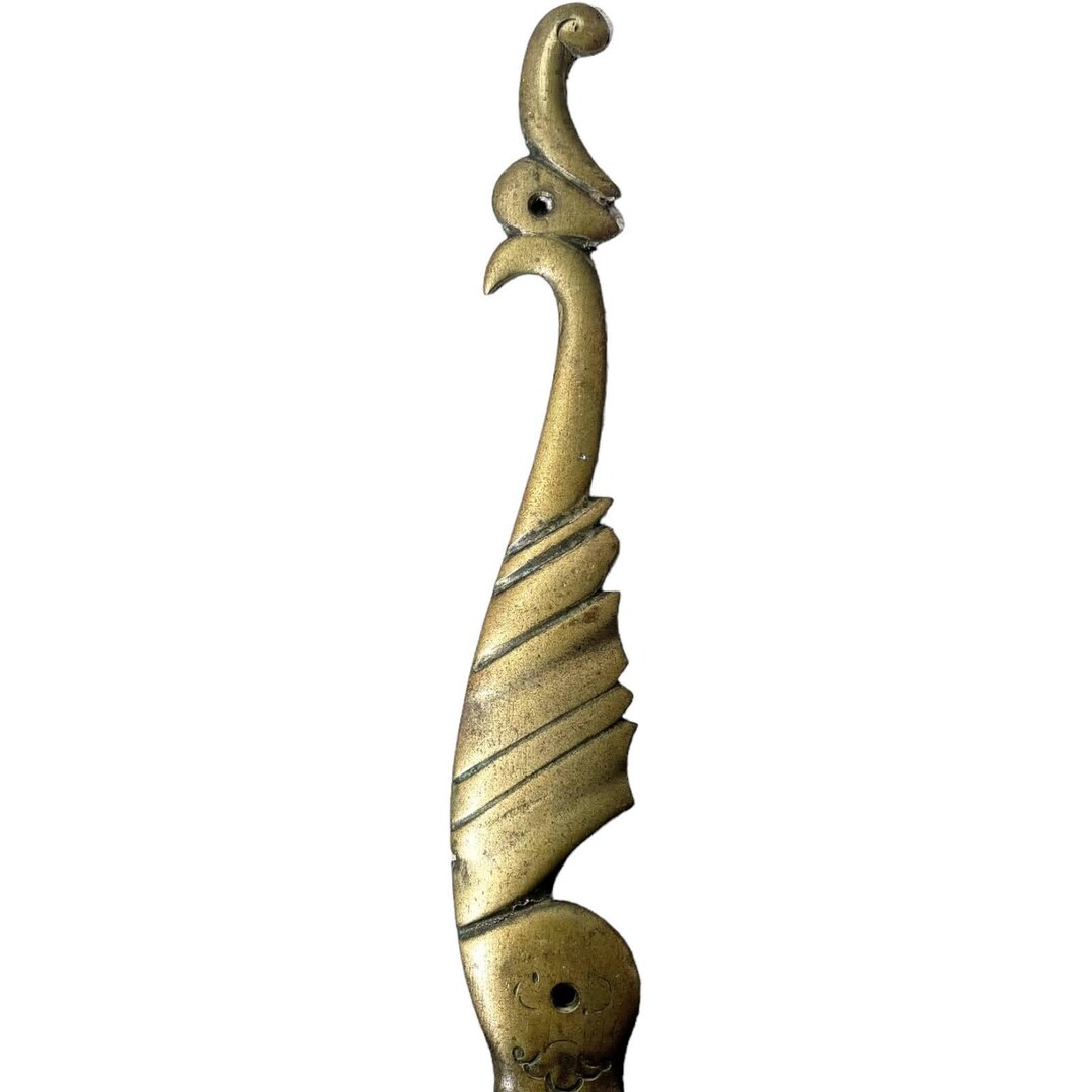 Antique French Peacock Brass Finger Closet Door Doorway Push Lock ...