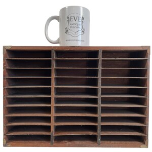 Vintage French Wooden Standing or Wall Mounted Small Card Shelf Case ...