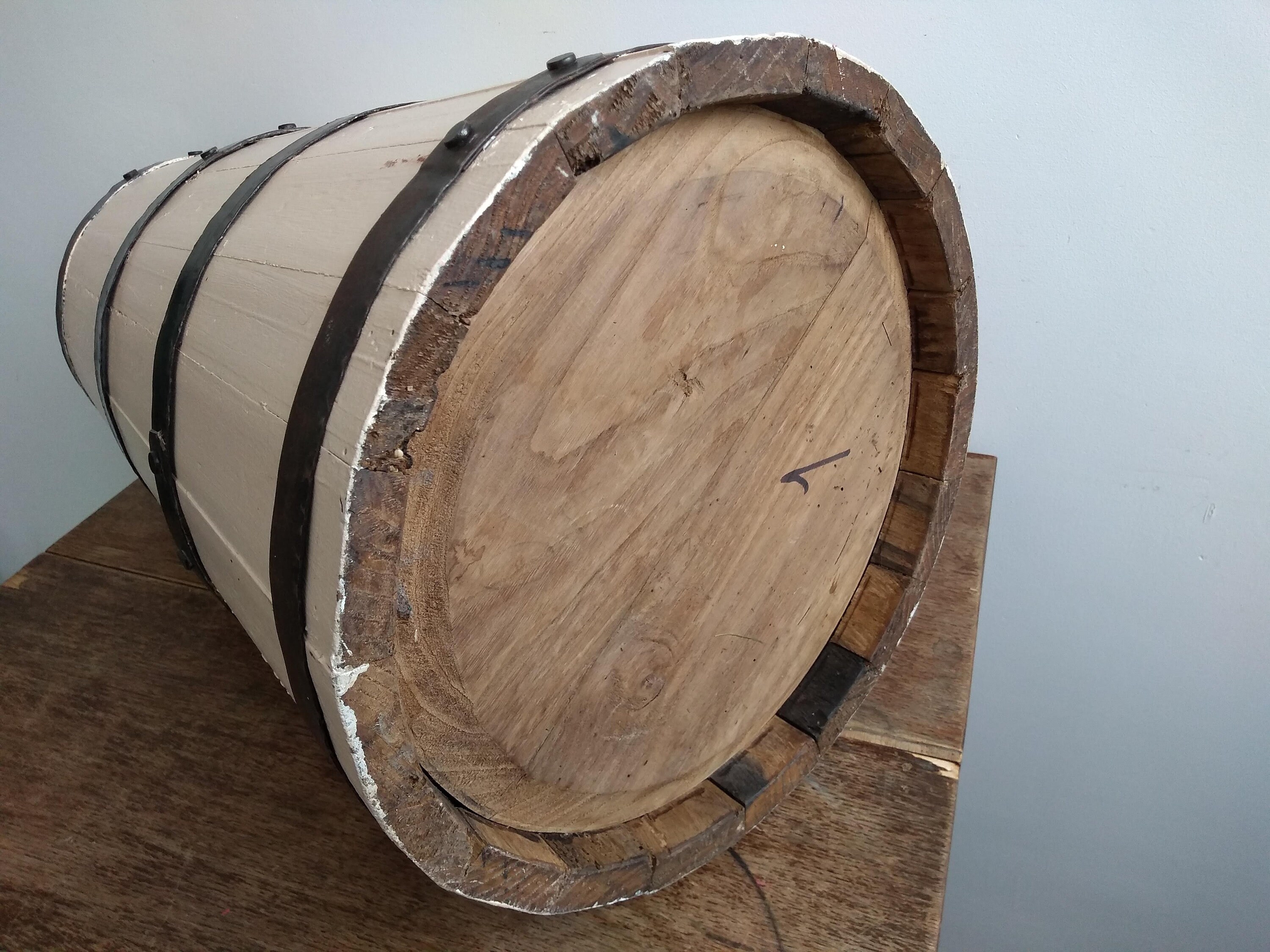 Vintage French Painted Wooden Butter Barrel Churn Heavy Farmer | Etsy