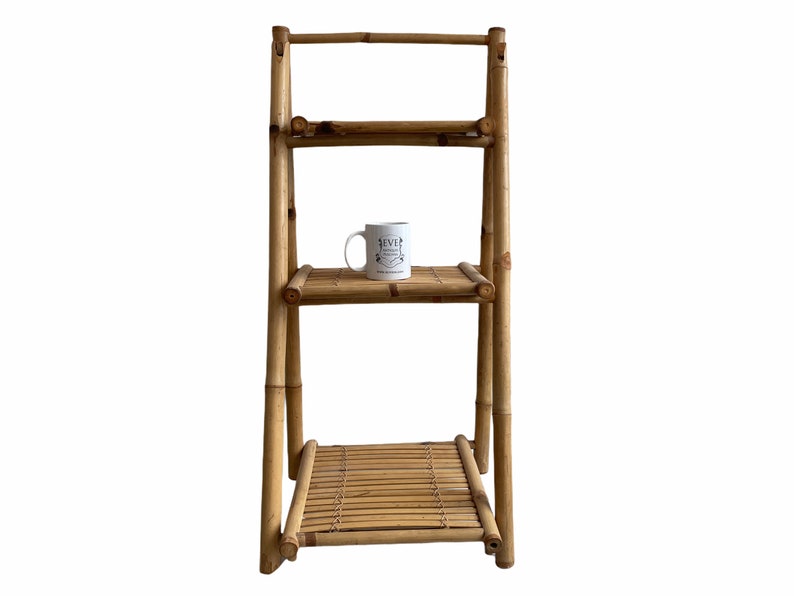Vintage Vietnamese Asian Bamboo Three Tier Shelf Foldable - Etsy