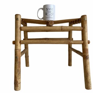 Vintage Vietnamese Bench Stool Bamboo Pole Wood Wooden Pole Seat Prop ...