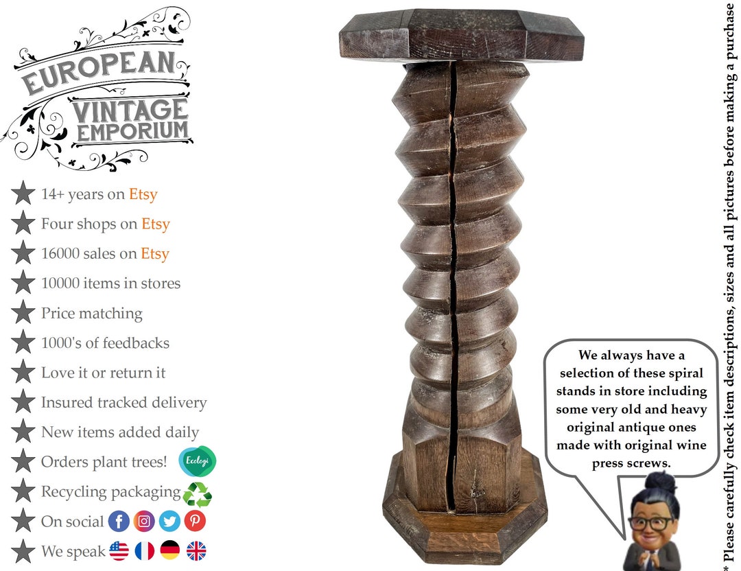 Vintage French Screw Stand Plinth Wine Press Style Leg Tall - Etsy