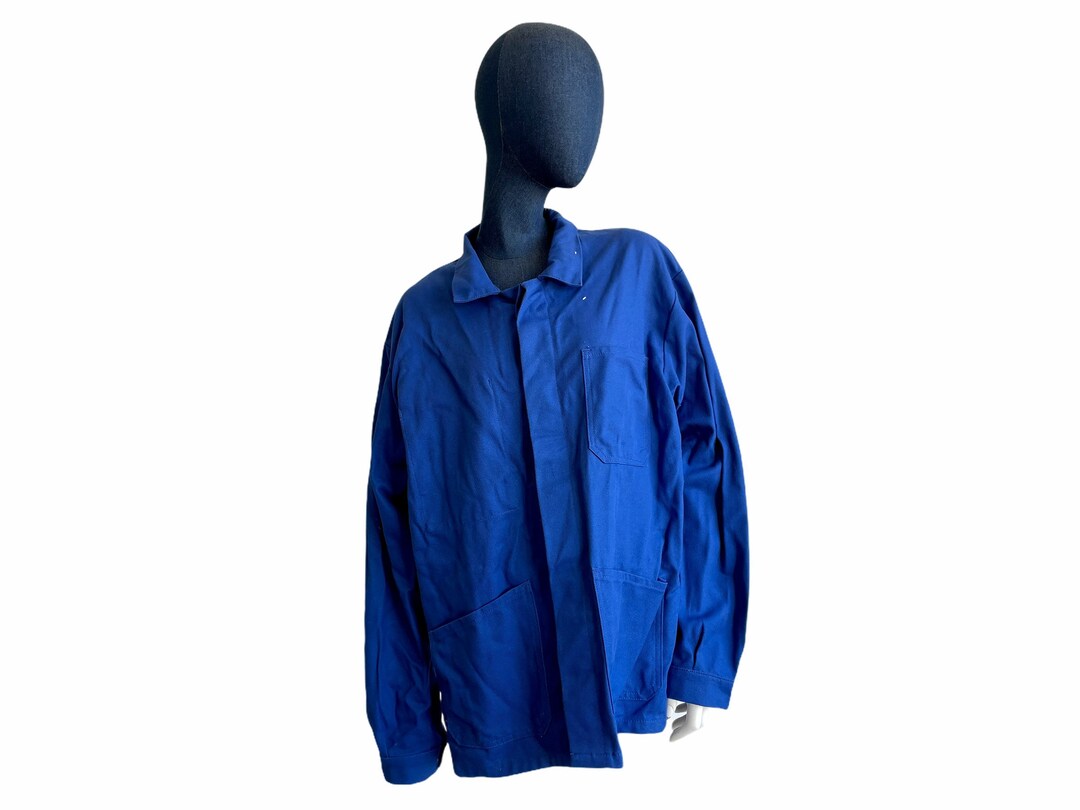 Vintage French Blue Work Cotton Jacket Farmer Jacket Indigo Dyed Size ...