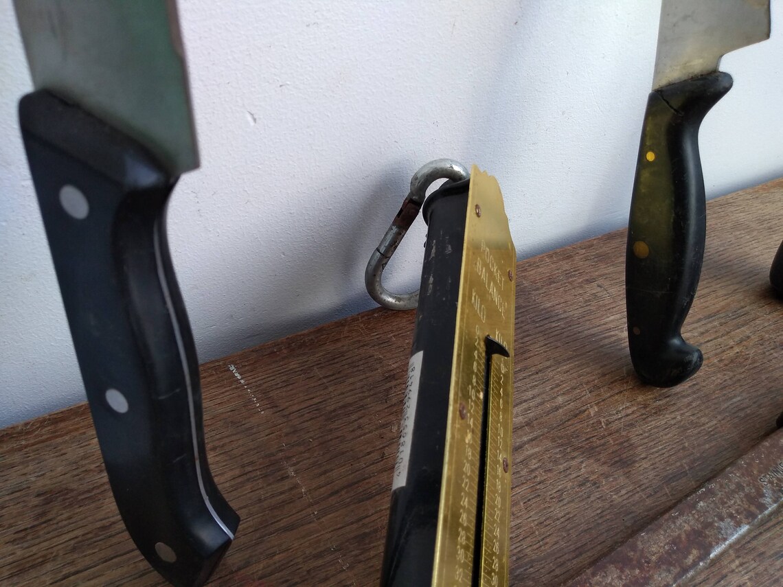 Vintage French Butcher Meat Tool Knife Saw Sharpener Hanging | Etsy