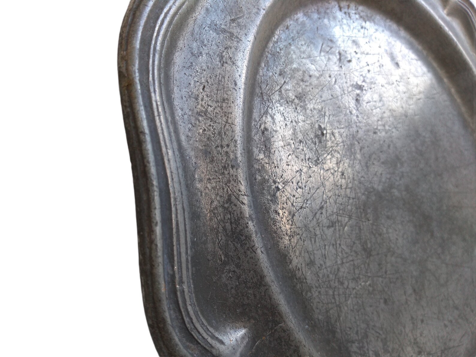 Antique French Small Pewter Dinner Plate tray charger platter | Etsy