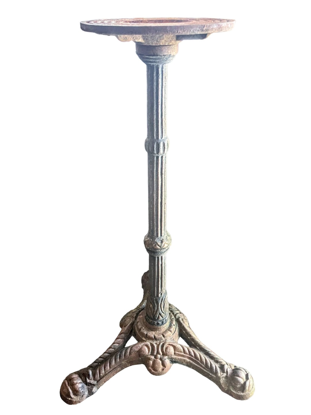 Vintage French Heavy Small Bistro Style Side Table Leg Stand Cast Iron ...
