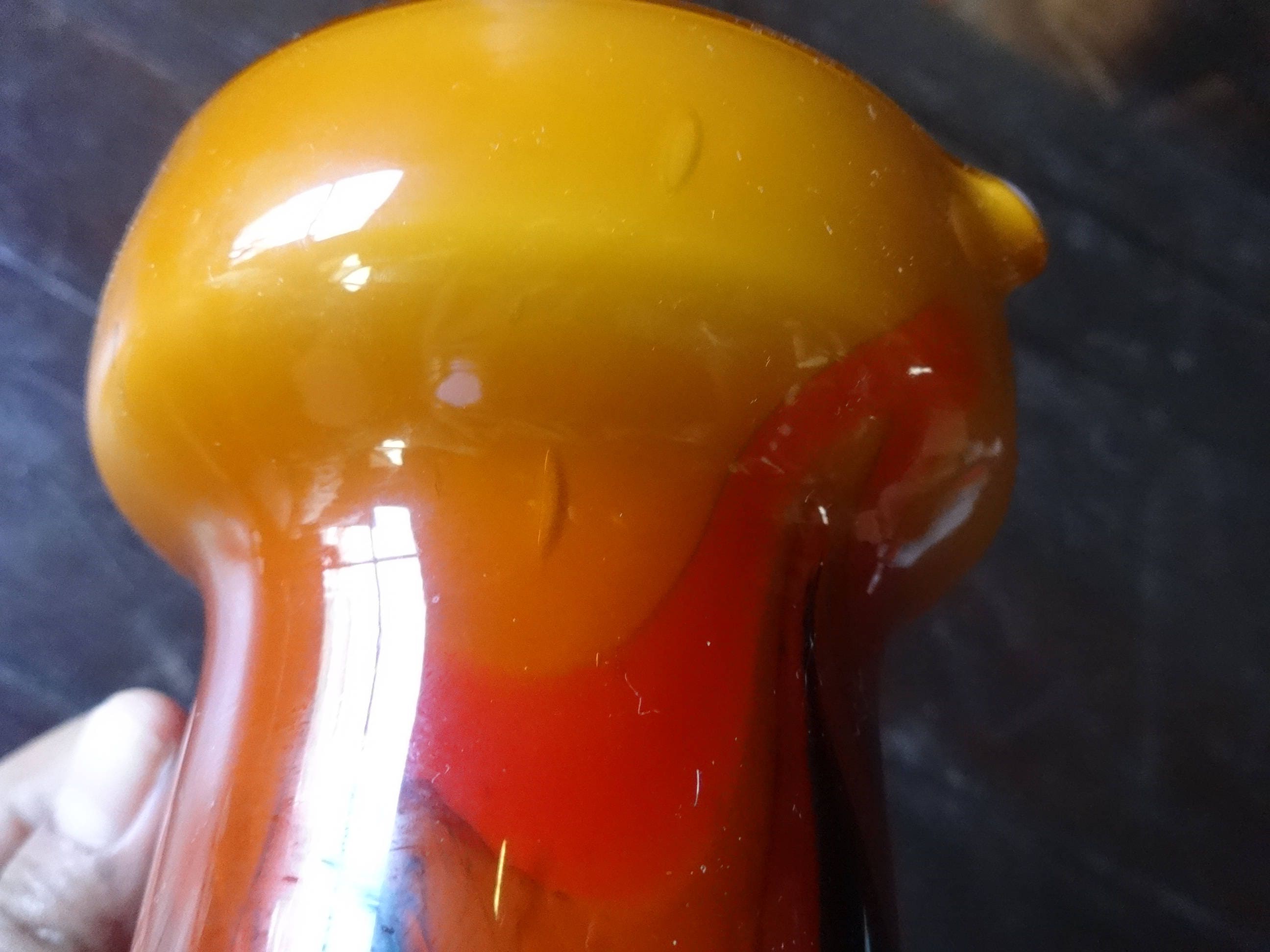 Vintage French Orange Coloured Glass Decanter Jug Pitcher | Etsy