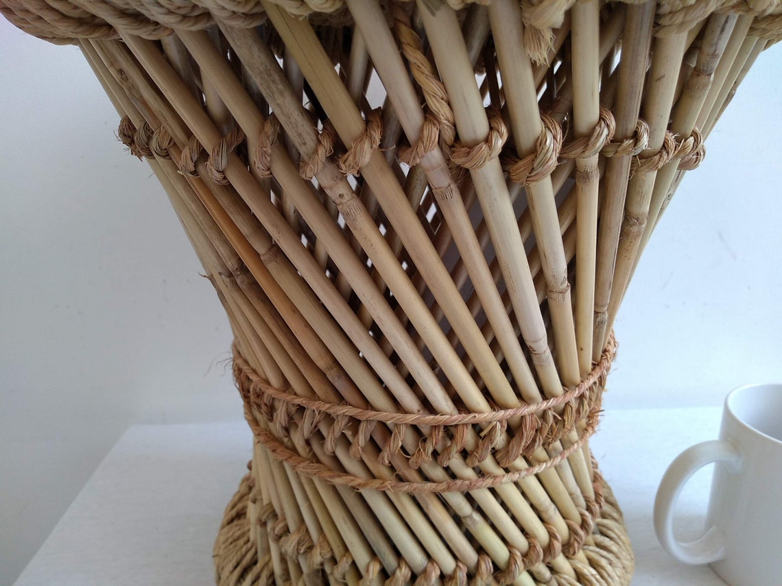 Vintage Thai Stool String Cane Canework Woven Bench Seat Chair | Etsy