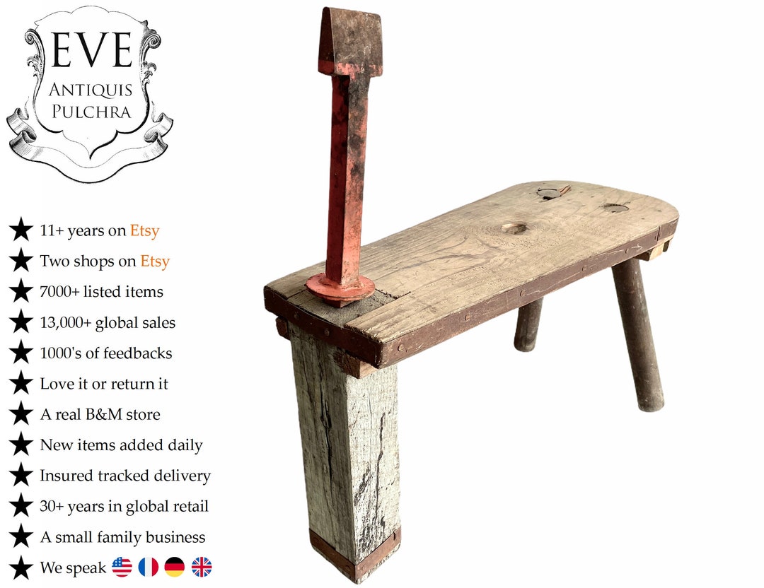 Vintage French Wood Working Bench Attached Splitter Scraping ...