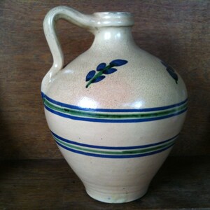 Vintage French Olive Oil Jug Pitcher Jar Pot Storage Container ...
