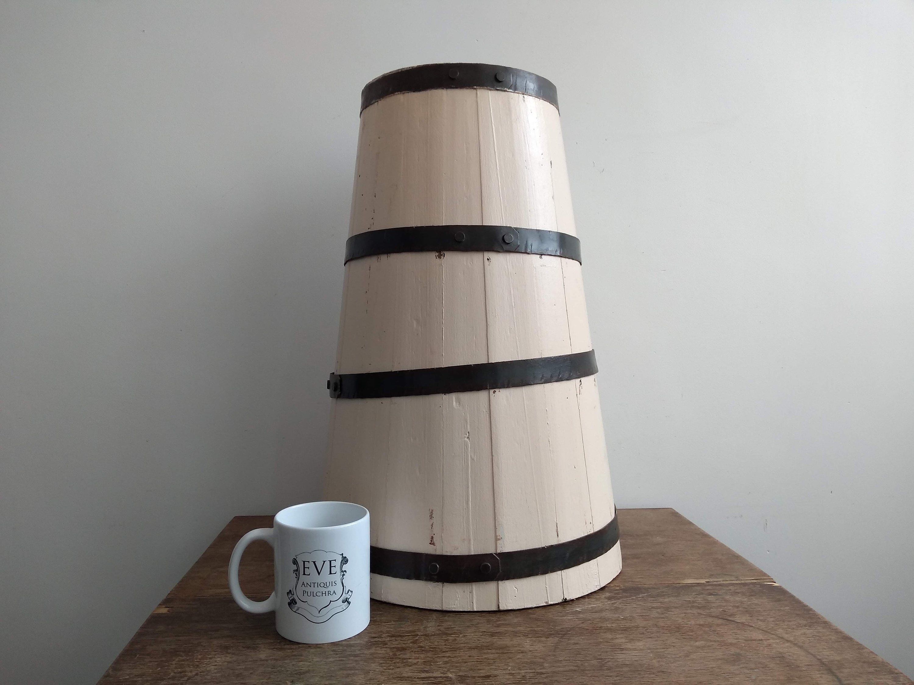 Vintage French Painted Wooden Butter Barrel Churn Heavy Farmer | Etsy