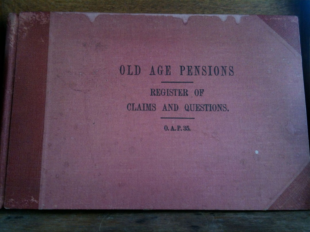 Vintage English Old Age and Pensions Claims Register Book Circa 1920-30 ...