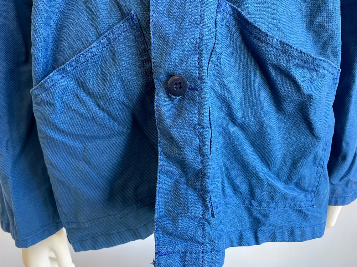 Vintage French Blue Work Cotton Jacket Farmer Jacket Indigo - Etsy