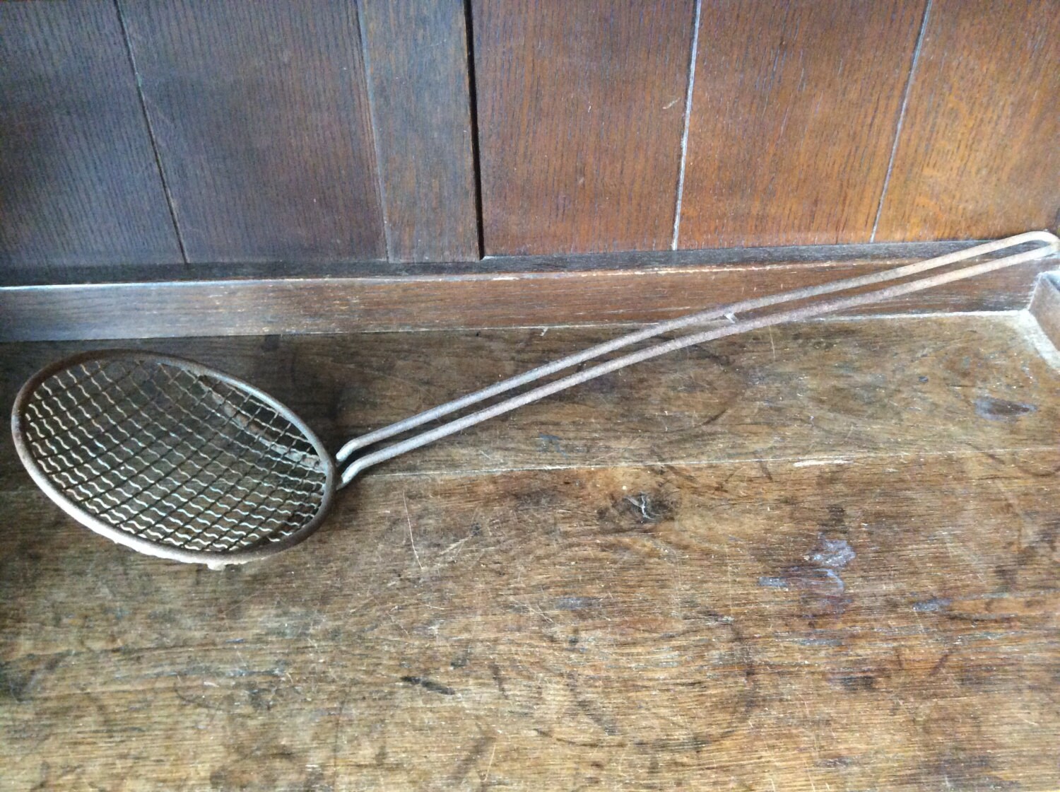 Vintage French Metal Extra Large Commercial Grade Rusty Metal Fritter ...