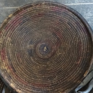 Vintage African Goat Skin Covered Wicker Carrying Basket Lid Lidded ...