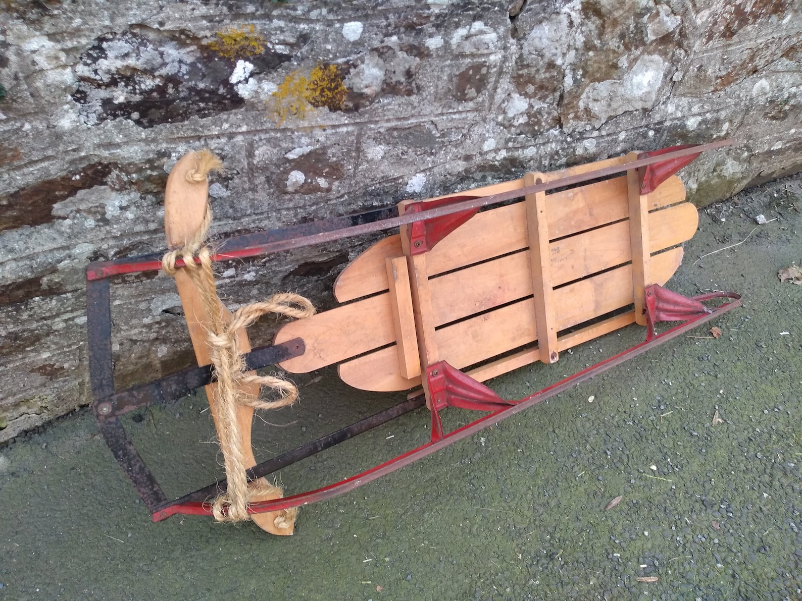 Vintage Genuine Gladding Speedaway Wood Metal Wooden Snow Sled Sledge ...